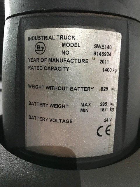 BT STACKER SWE140 - Advance MHE Services Pte Ltd
